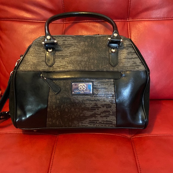 Sharif | Bags | Sharif New York Black Leather Shoulder Bag With Long ...